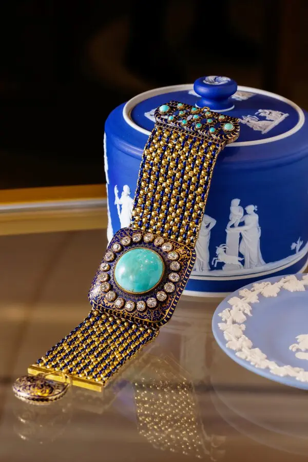 Estate Georgian Diamond & Enamel Bracelet, Circa 1830 - Turquoise