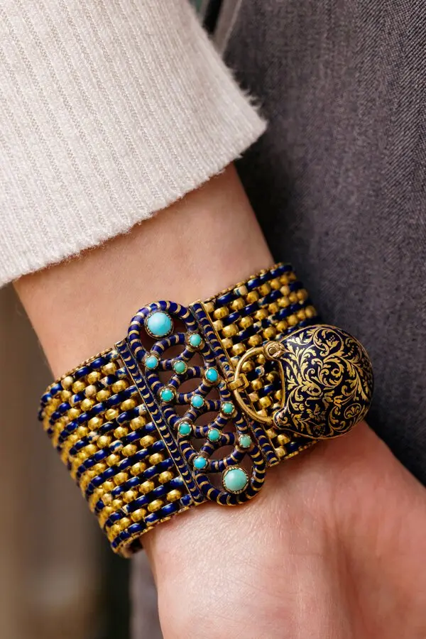 Estate Georgian Diamond & Enamel Bracelet, Circa 1830