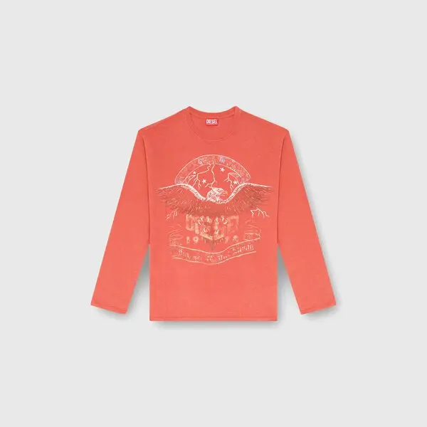 DIESEL® Long-sleeve T-shirt With Concert Graphics - Red