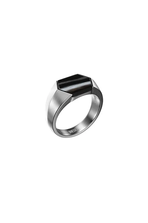 DIESEL® Black Agate Signet Ring
