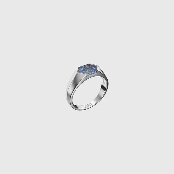DIESEL® Lapis Lazuli Signet Ring - Silver