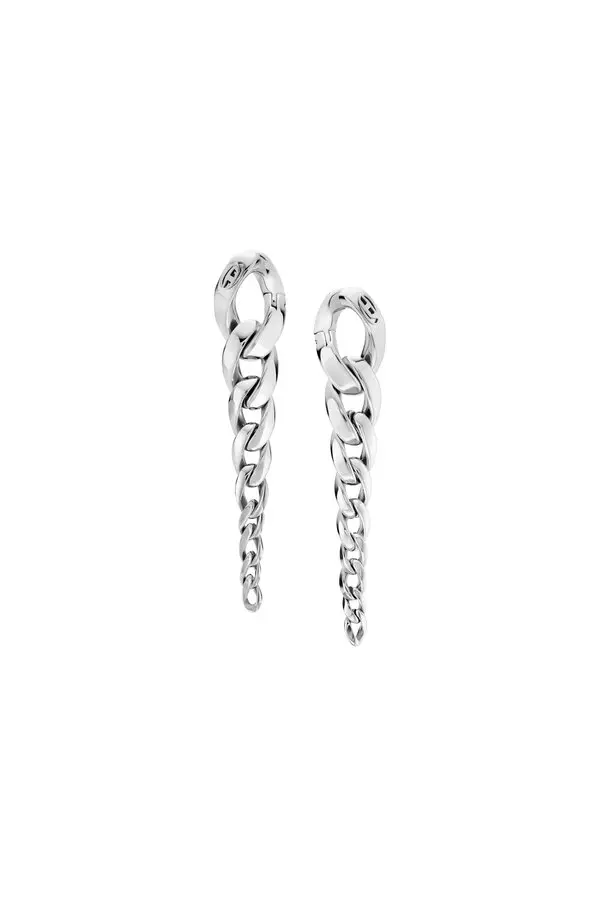 DIESEL® Stainless Steel Drop Earrings - Silver