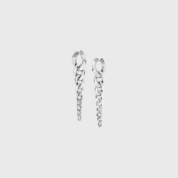DIESEL® Stainless Steel Drop Earrings - Silver