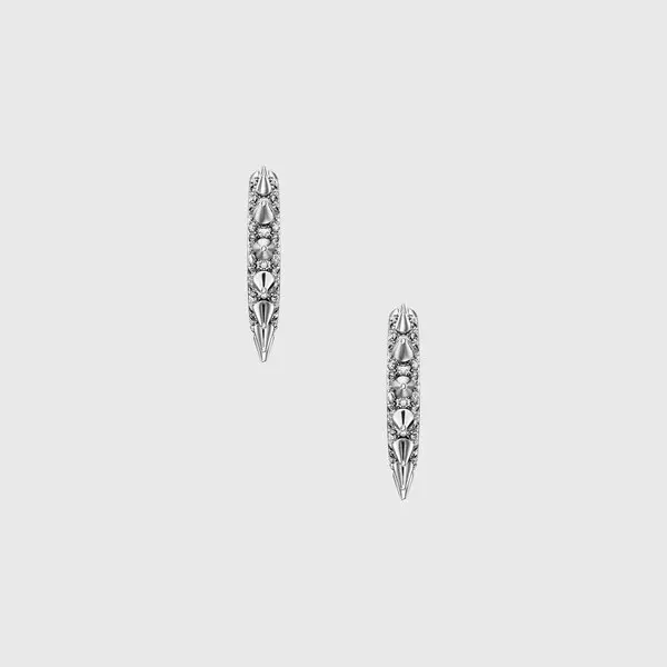 DIESEL® Stainless Steel Spike Hoop Earrings - Silver