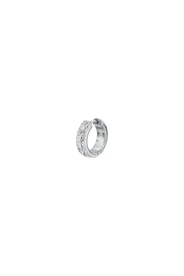 DIESEL® Stainless Steel Hoop Earring - Silver