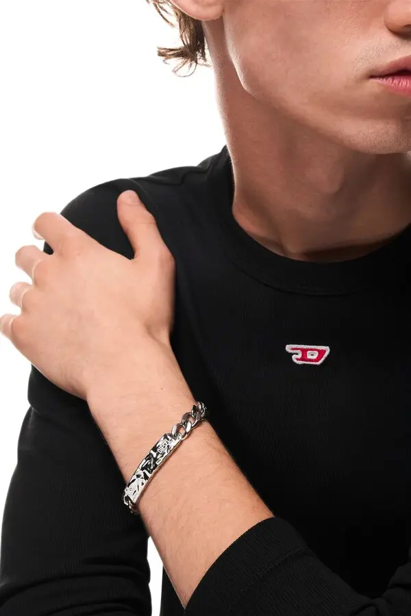 DIESEL® Stainless Steel Link Bracelet - Silver