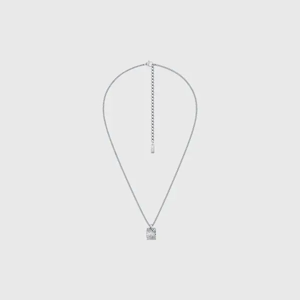 DIESEL® Stainless Steel Pendant Necklace With Lobster Clasp Closure - Silver