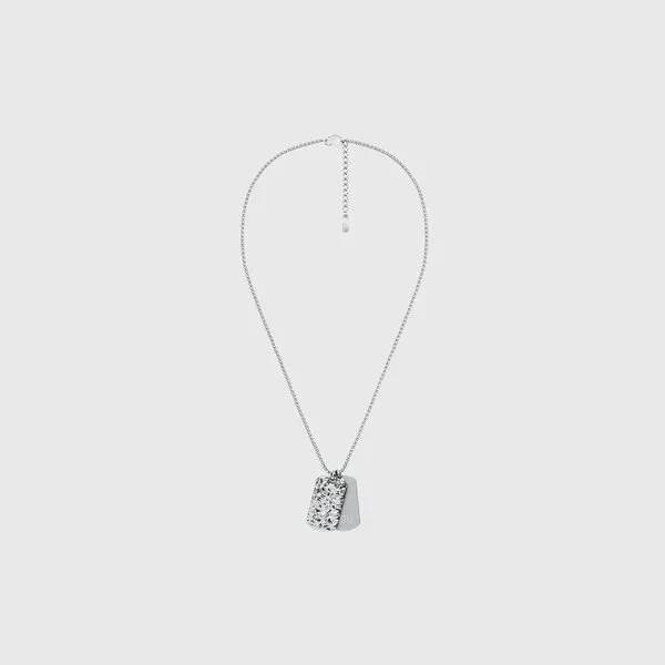 DIESEL® Stainless Steel Dog Tag Necklace - Silver