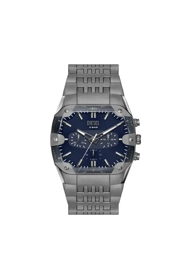 DIESEL® Spiked Cushion Gunmetal Stainless Steel Watch