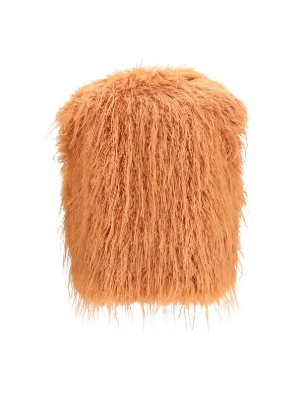 FORTE_FORTE Eco Mongolia Faux Fur Vest - Orange