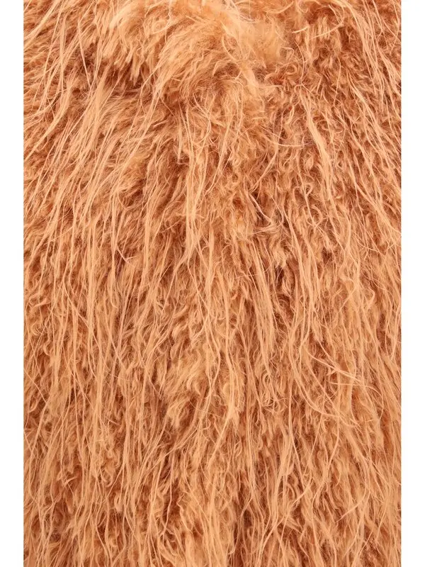 FORTE_FORTE Eco Mongolia Faux Fur Vest - Orange