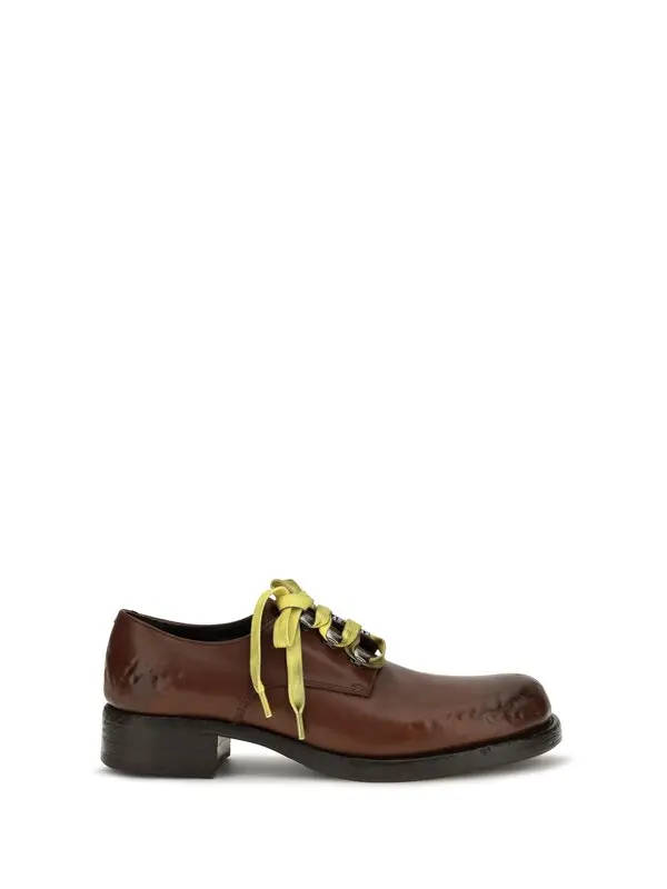 Prada Antique Leather Lace-up Loafers