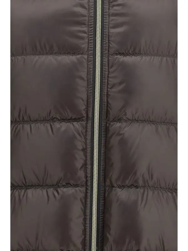 Herno Midi Down Jacket With High Collar - Gray