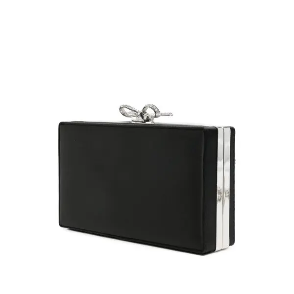 SELF-PORTRAIT Embellished Crystal Bow Box Clutch