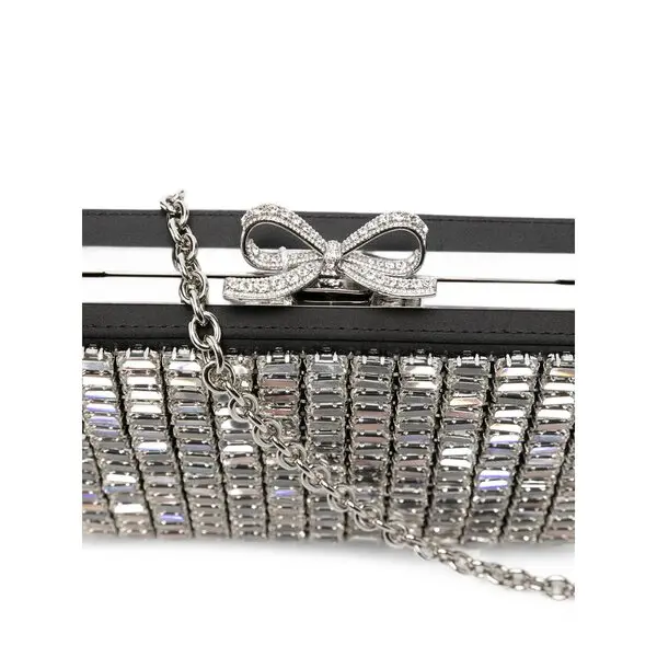 SELF-PORTRAIT Embellished Crystal Bow Box Clutch