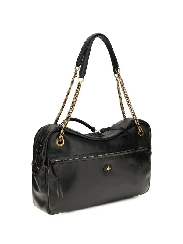 VIVIENNE WESTWOOD Large Dolce Textured Leather Shoulder Bag