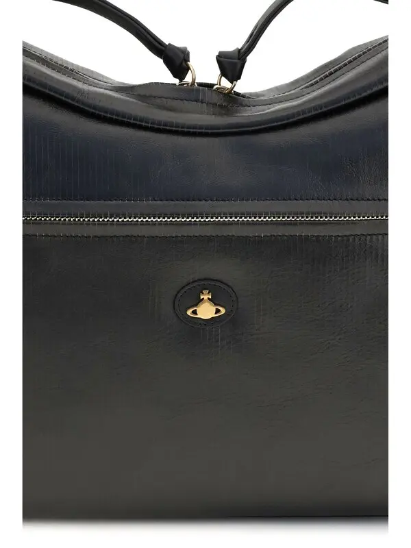 VIVIENNE WESTWOOD Large Dolce Textured Leather Shoulder Bag