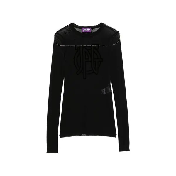 JEAN PAUL GAULTIER Mesh Long Sleeve Top - Blue