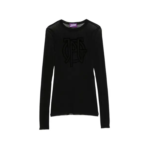 JEAN PAUL GAULTIER Mesh Long Sleeve Top - Blue