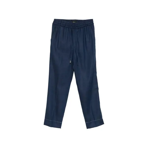 Brioni Tailored Trousers With Drawstring Waistband - Blue