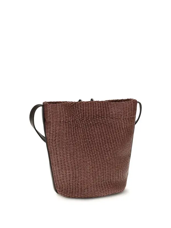 Brunello Cucinelli Small Sartorial Bucket Bag In Raffia - Multicolor