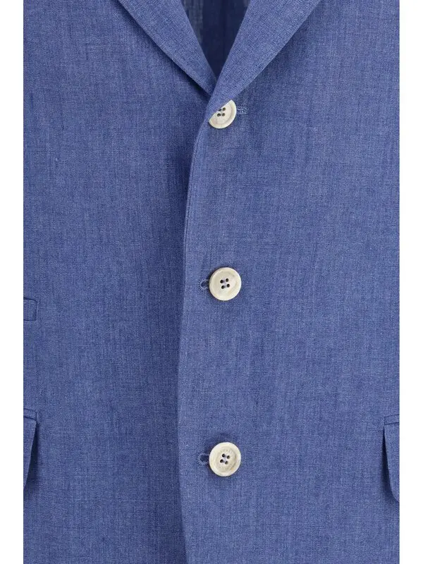 Brunello Cucinelli Deconstructed Single-breasted Jacket In Mélange Linen