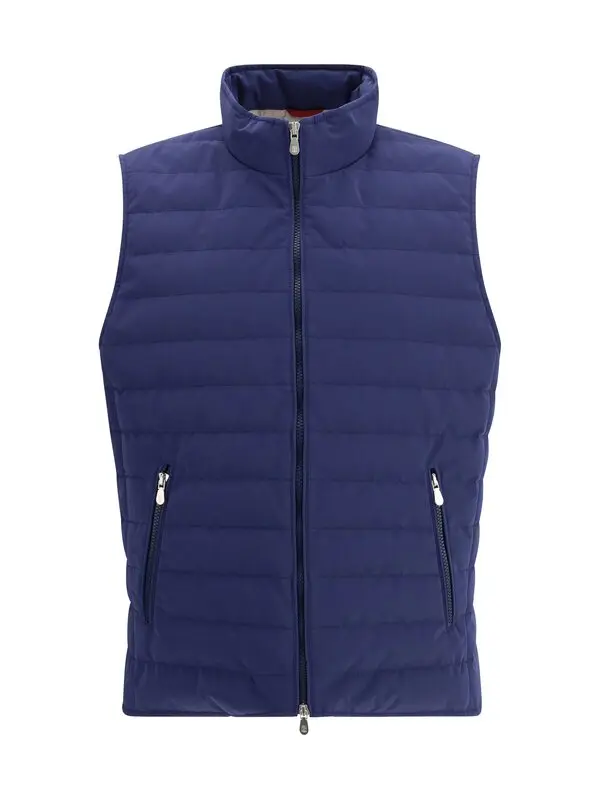 Brunello Cucinelli Quilted Vest Jacket - Blue