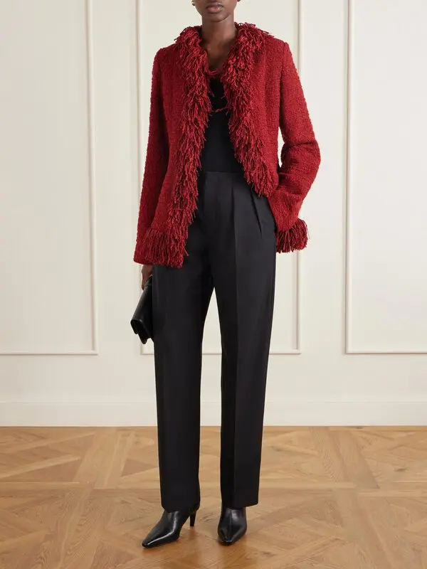 LIBEROWE Fringed Wool-blend Tweed Jacket