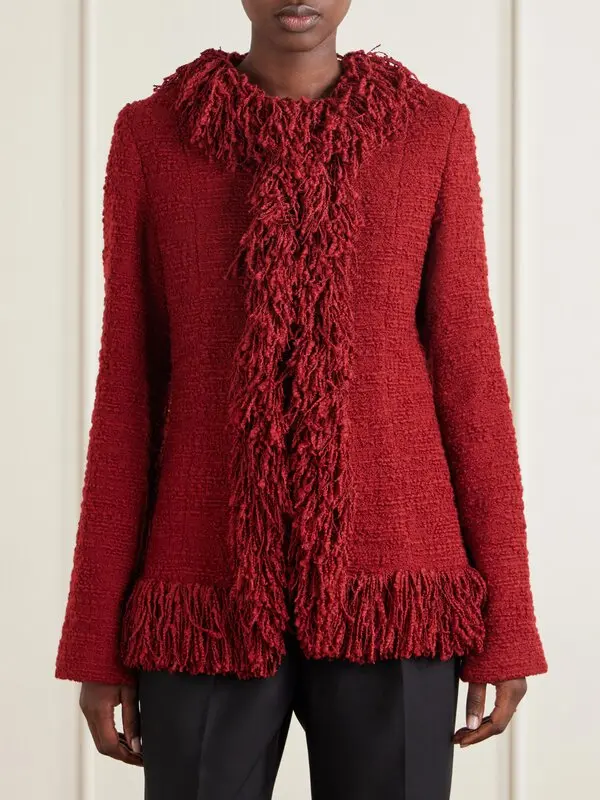 LIBEROWE Fringed Wool-blend Tweed Jacket