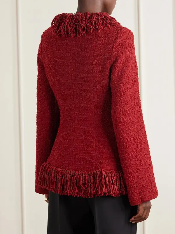 LIBEROWE Fringed Wool-blend Tweed Jacket