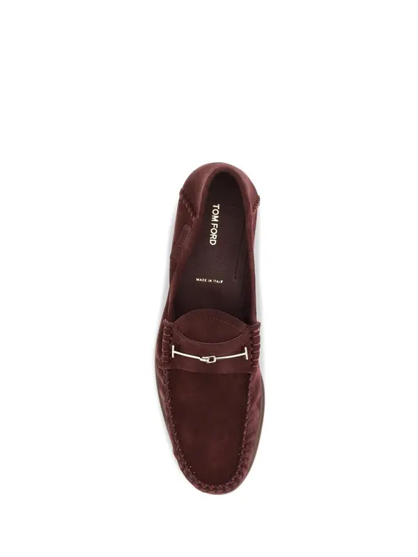 TOM FORD Suede Leather T-strap Loafers - Multicolor