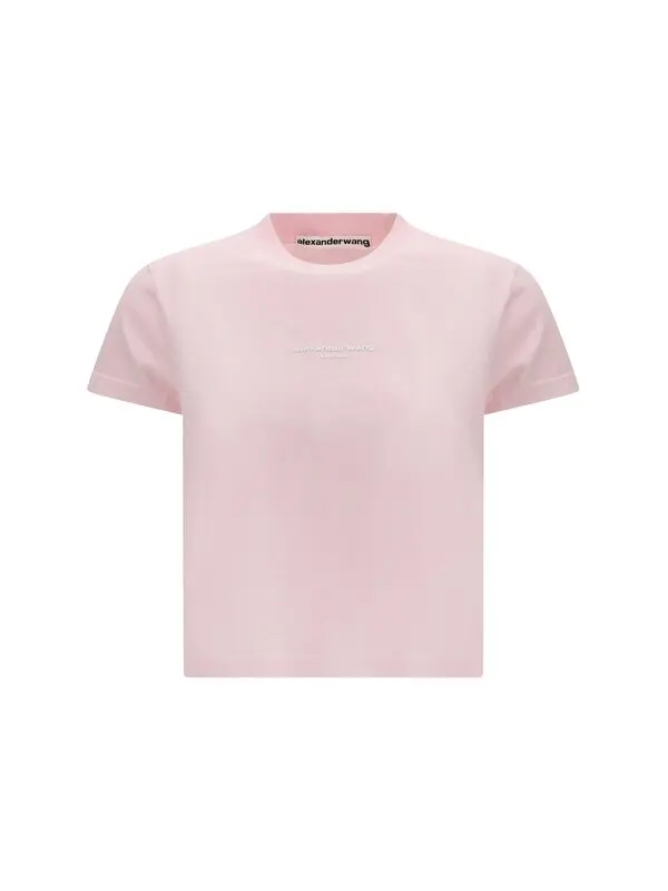 Alexander Wang Short-sleeve T-shirt With Central Logo Print - Pink