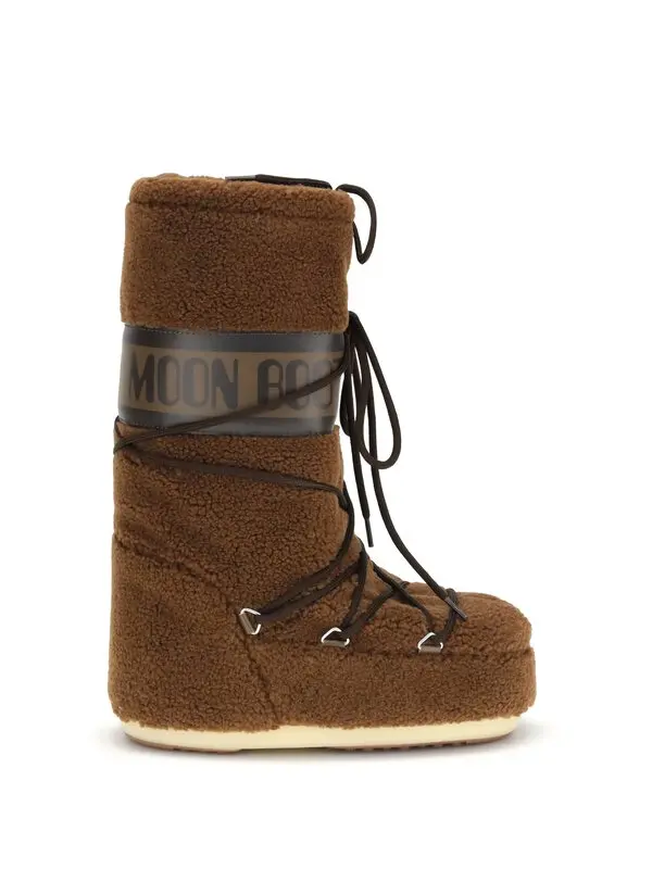 Moon Boot Icon Teddy Knee High Boots - Brown