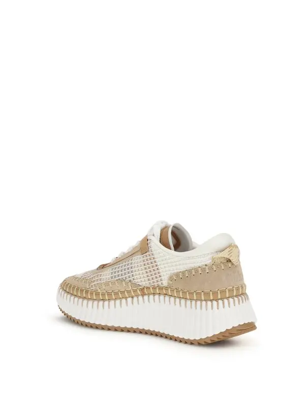 Chloé Nama Lace-up Sneakers - Cream