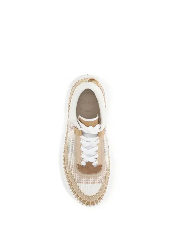 Chloé Nama Lace-up Sneakers - Cream