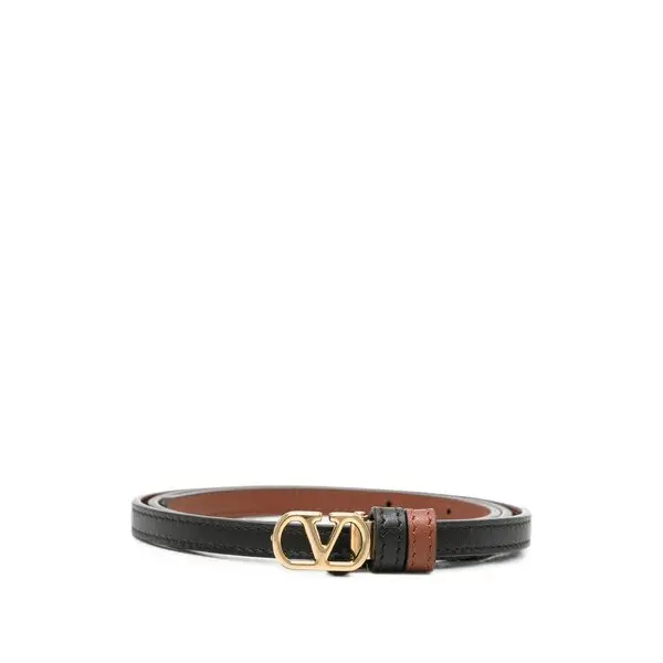 Valentino Garavani Skinny Belt With V Logo Buckle