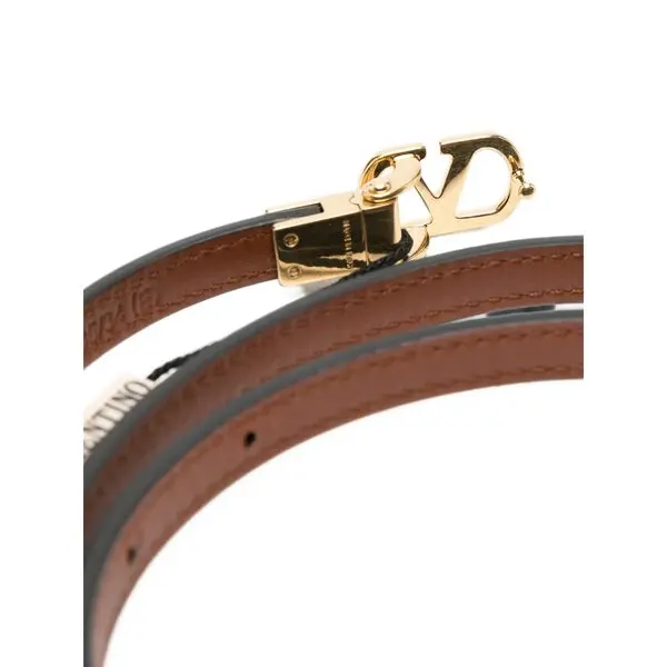 Valentino Garavani Skinny Belt With V Logo Buckle