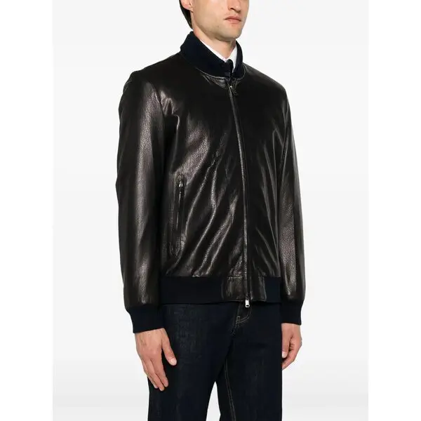 Brioni Leather Bomber Jacket