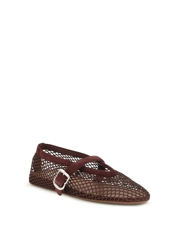Alaïa Mesh Ballerinas With Buckle Strap - Multicolor