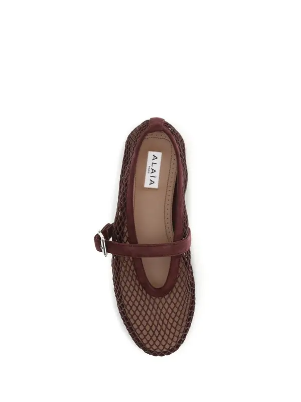 Alaïa Mesh Ballerinas With Buckle Strap - Multicolor