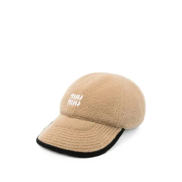 Miu Miu Camel Hair Baseball Cap - Cream