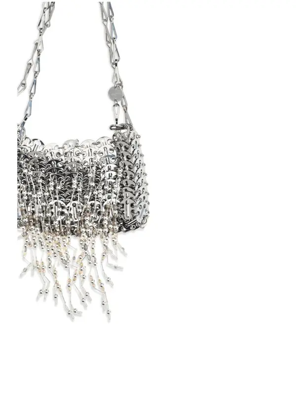 Rabanne Nano 1969 Pearl Fringe Shoulder Bag - Silver