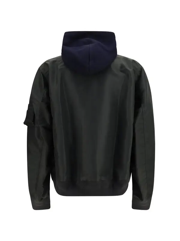 Sacai Cotton Blend And Twill Hoodie