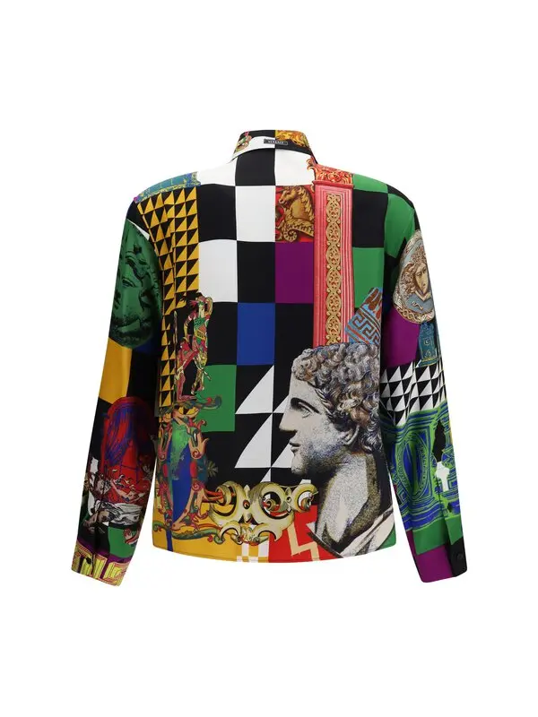 Versace Medusa Print Silk Twill Shirt