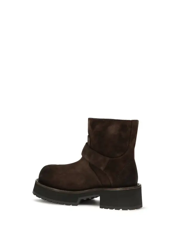 Balenciaga Venom Mini Waxed Suede Calf Leather Ankle Boots