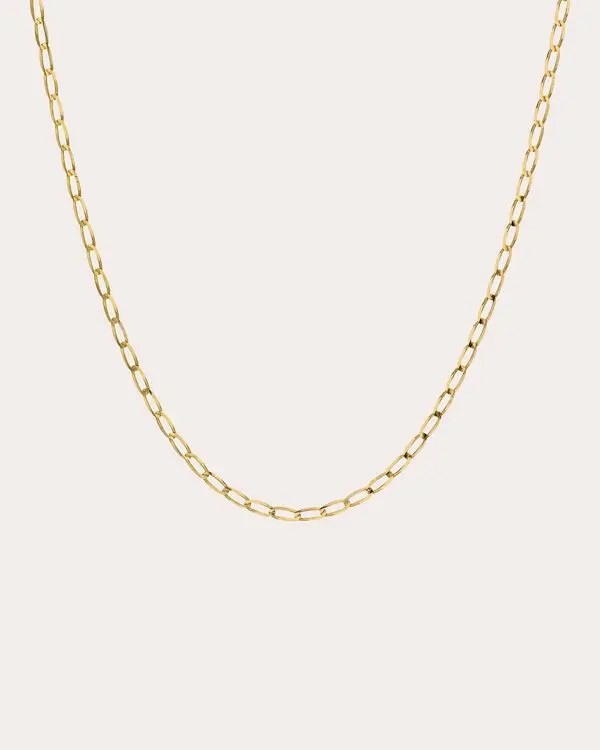 ZOE LEV 14k Tiny Flat Curb Chain Necklace - Gold