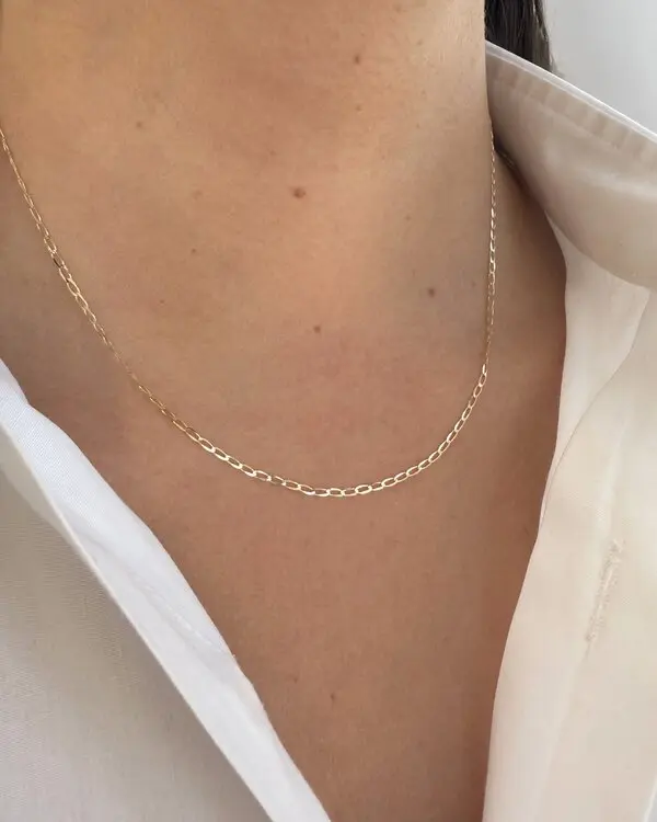 ZOE LEV 14k Tiny Flat Curb Chain Necklace