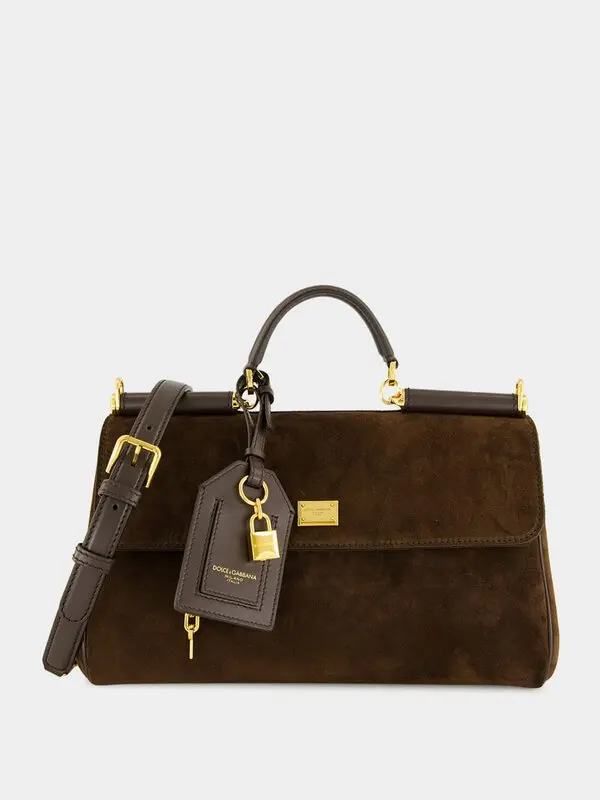 Dolce & Gabbana Ebony Crosta Leather Handbag
