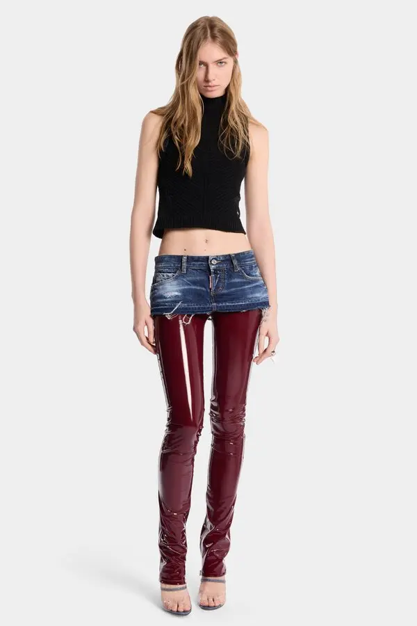 Dsquared2 Medium Ripped Denim Mini Skirt