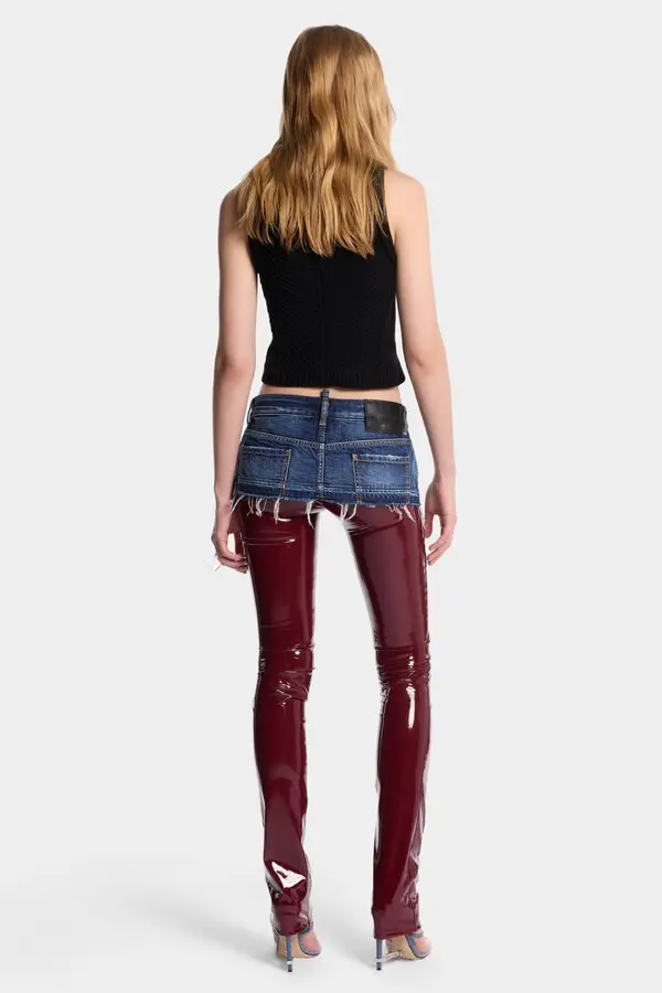 Dsquared2 Medium Ripped Denim Mini Skirt